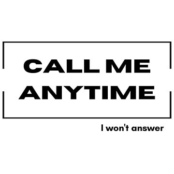 "Call me not" Sticker for Sale by Alpha25 | Redbubble
