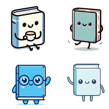 "Happy cute books" Sticker for Sale by TinySteps | Redbubble