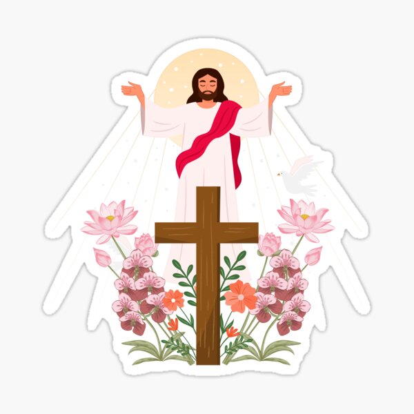 "Risen Jesus Christ" Sticker for Sale by Vialiv | Redbubble