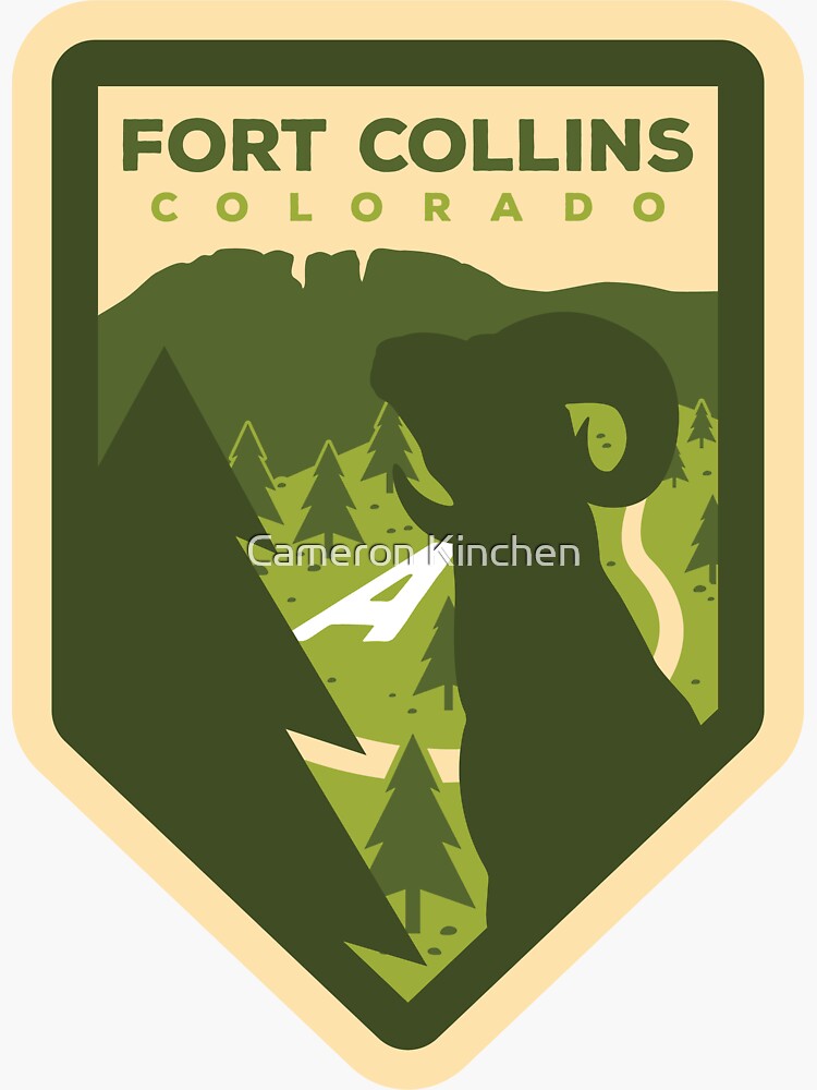 "Fort Collins Badge Design" Sticker for Sale by cammonk | Redbubble
