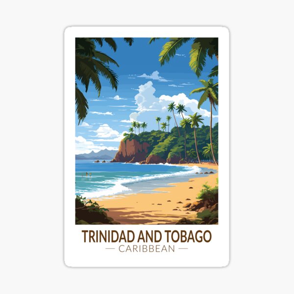 "Trinidad and Tobago Caribbean Travel Art Vintage" Sticker for Sale by ...