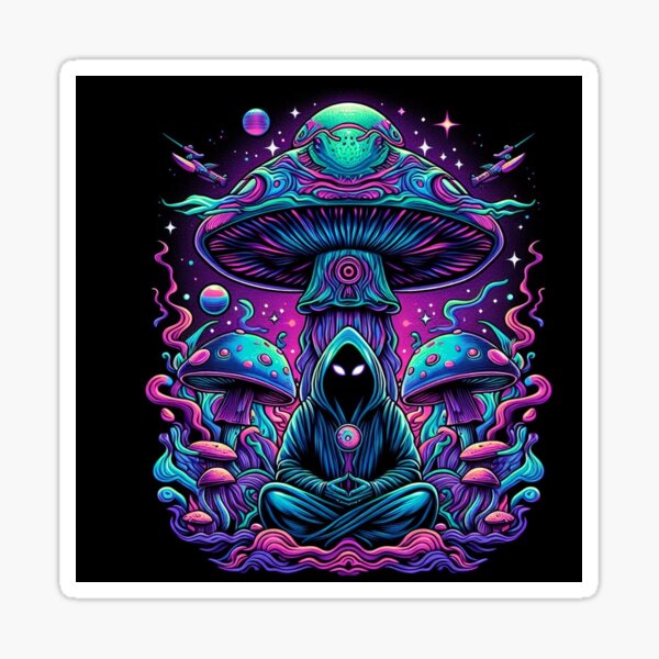 "Ominous Psychedelic mushrooms 2" Sticker for Sale by juss22 | Redbubble