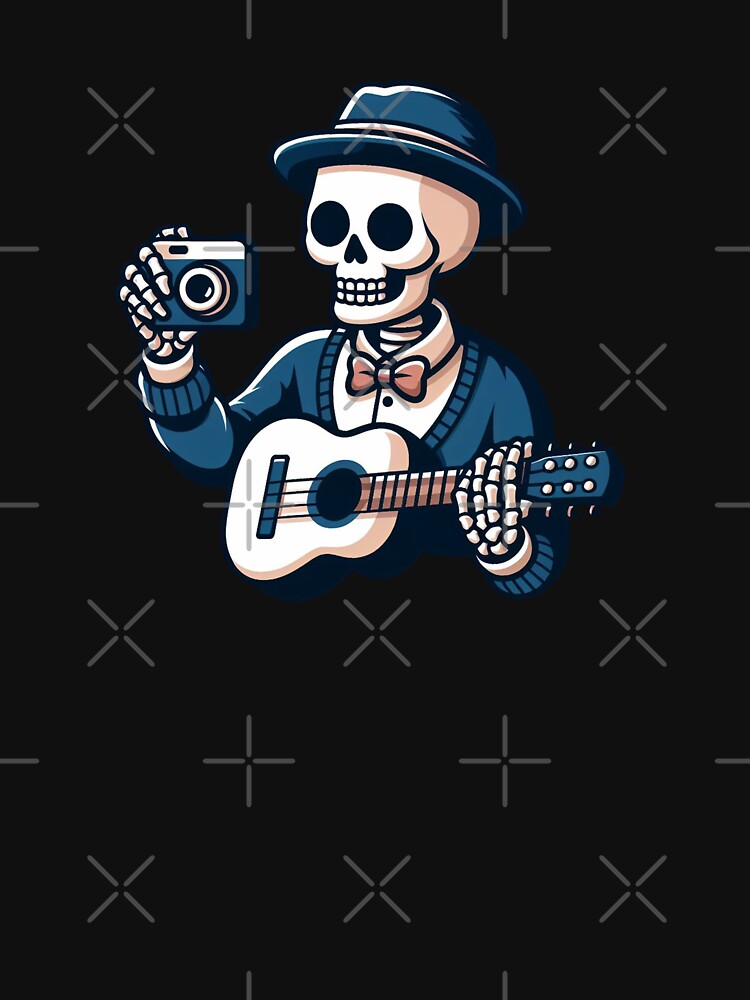 "Preppy Skeleton Guitar Player - Cute" Essential T-Shirt for Sale by ...