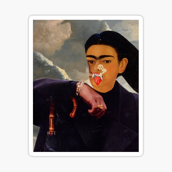 "Genderfluid Frida (Re-imagined)" Sticker for Sale by MonsoonartsbyM ...