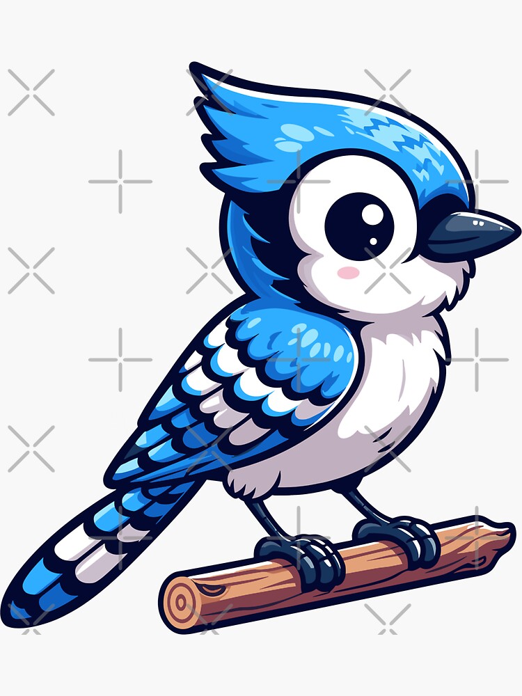 "Elegant Blue Jay Perch" Sticker for Sale by CrativeArtss | Redbubble