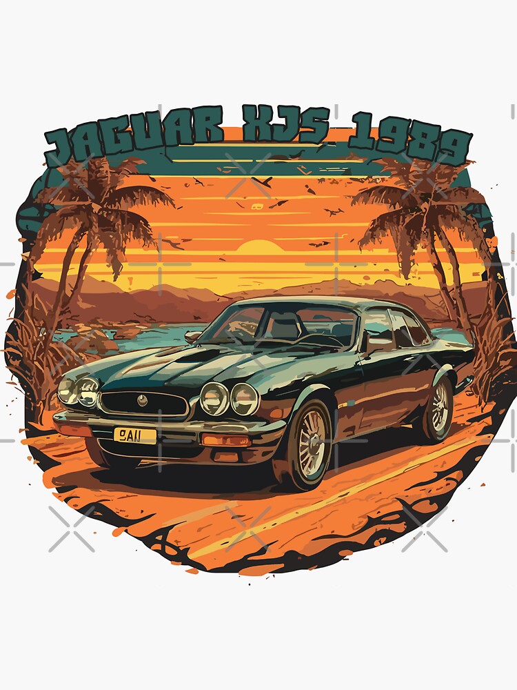 "Jaguar XJS 1989 - Classic Car Vector Design" Sticker for Sale by Diego ...