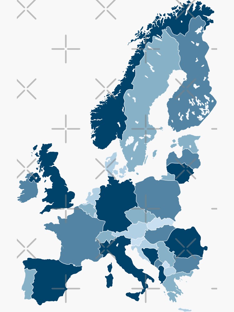 "Countries of Europe Map" Sticker for Sale by amcdesigns | Redbubble