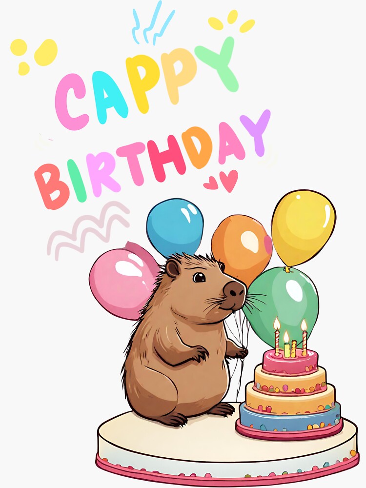 "Capybara Birthday Party Capybaras For Girls And Boys" Sticker for Sale ...