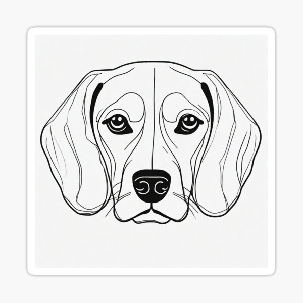 "Line drawing of a beagle" Sticker for Sale by ailia-hikaru | Redbubble