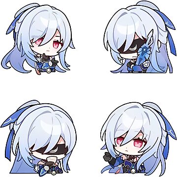 "Jingliu Honkai Star Rail Chibi Stickers Set" Sticker for Sale by dudu ...