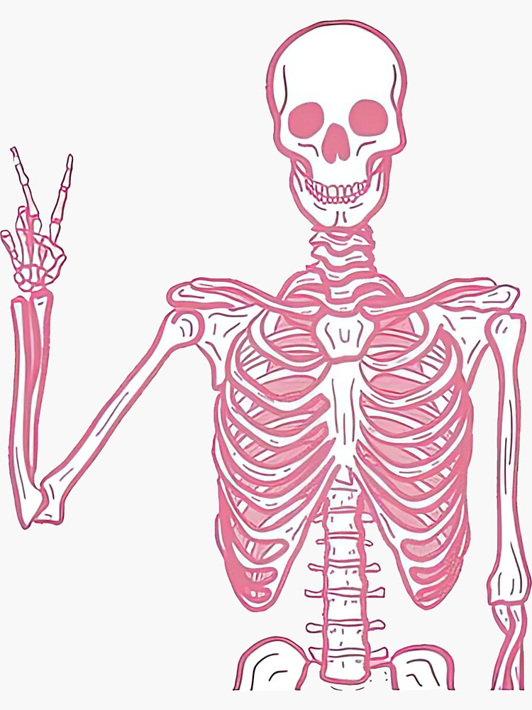"preppy pink skeleton sticker" Sticker for Sale by PumKage | Redbubble