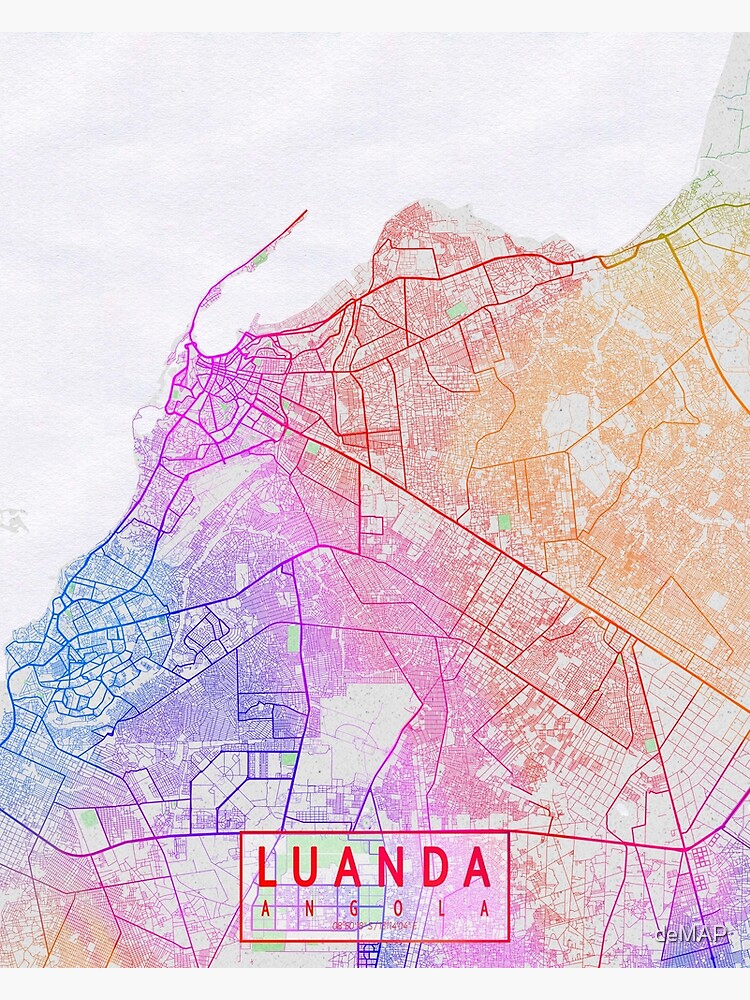 "Luanda City Map of Angola - Colorful" Poster for Sale by deMAP | Redbubble