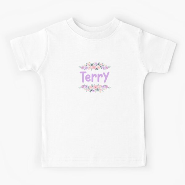 "Purple Flower Terry Name Label " Kids T-Shirt for Sale by NormadWorld ...