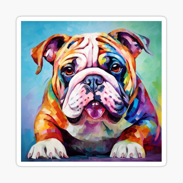 "Capturing an English Bulldog Spirit" Sticker for Sale by SimplyScene ...