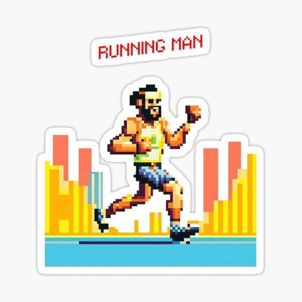 "Pixel Art Running Man" Sticker for Sale by pinkfroggy | Redbubble