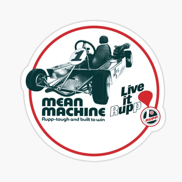"Mean machine Rupp kart - 1970s vintage karting" Sticker for Sale by ...