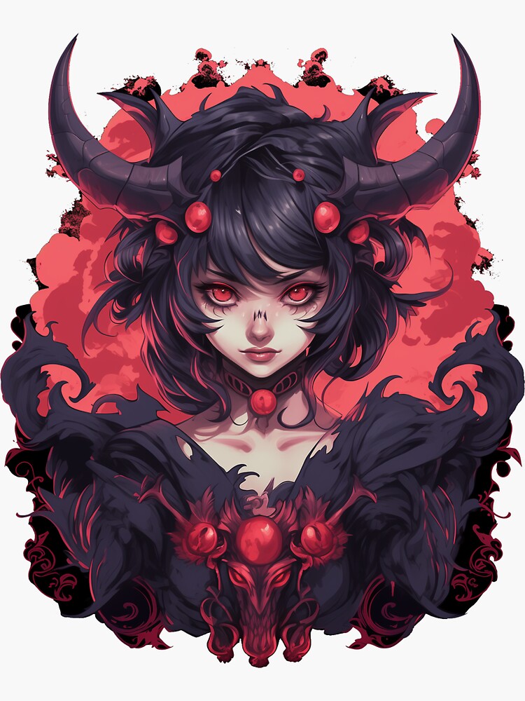 "Demonic Girl Ghothic Theme Anime girl" Sticker for Sale by Ramnant ...