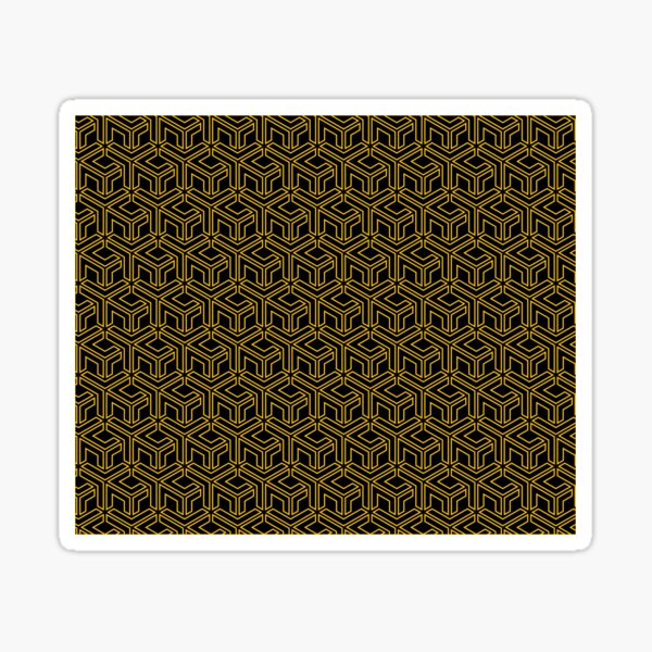 "3D Effect Geometric Pattern - Gold Abstract Cubes" Sticker by ...
