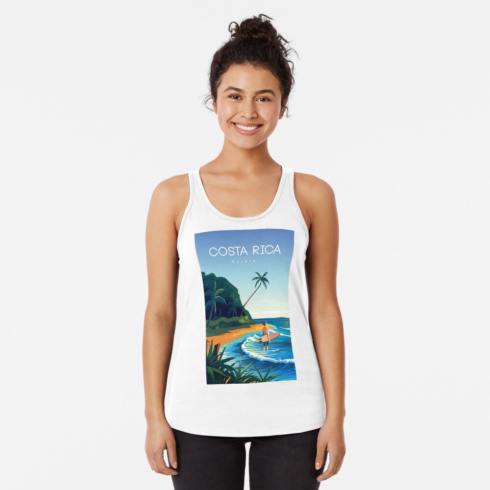 "Costa Rica travel poster surf beach" Sticker for Sale by Caravanstudio ...