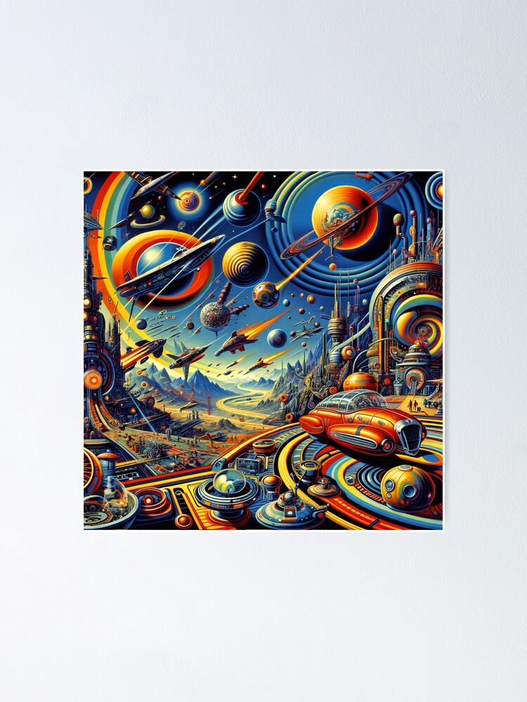 "Cosmic Overture: A Retro futuristic Space Odyssey" Poster for Sale by ...