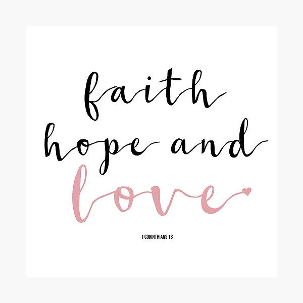 "Faith Hope Love - Cute Girly Christian Quotes Handwritten Typography ...
