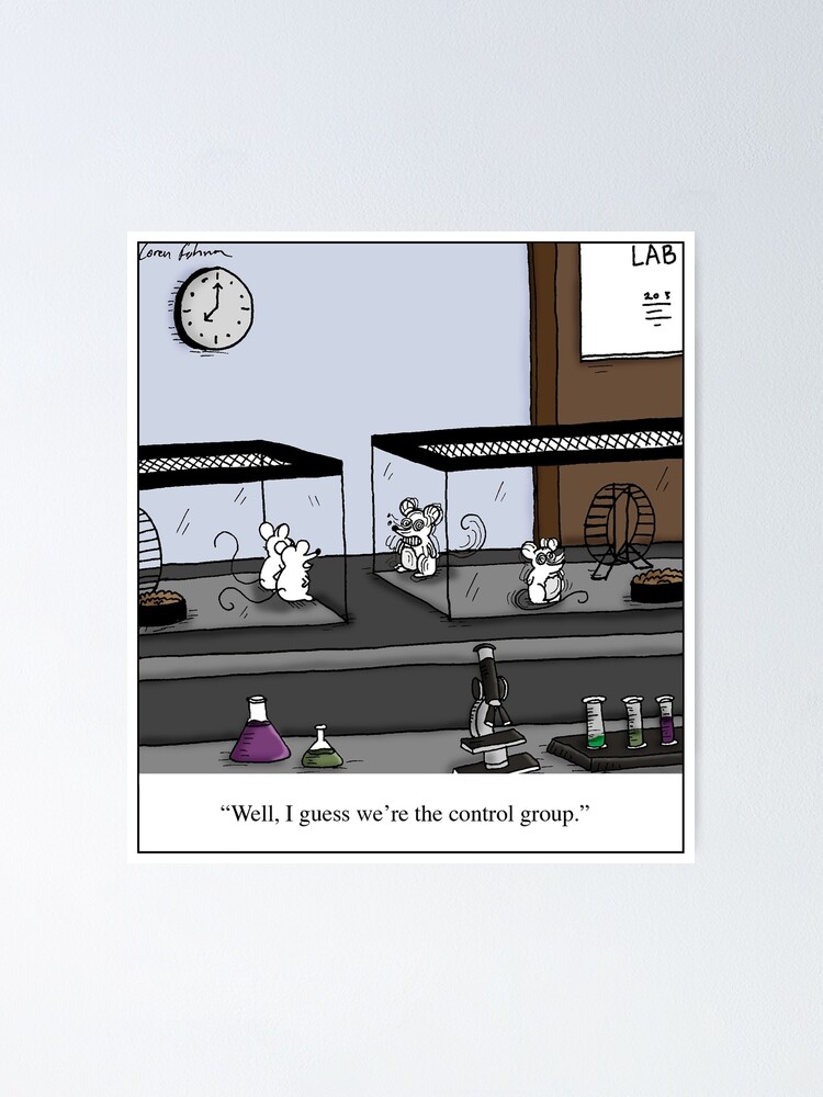 "The Control Group Cartoon " Poster for Sale by HumoresqueToons | Redbubble