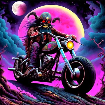 "Groovy Trippy Chopper Zombie Biker " Sticker for Sale by ...