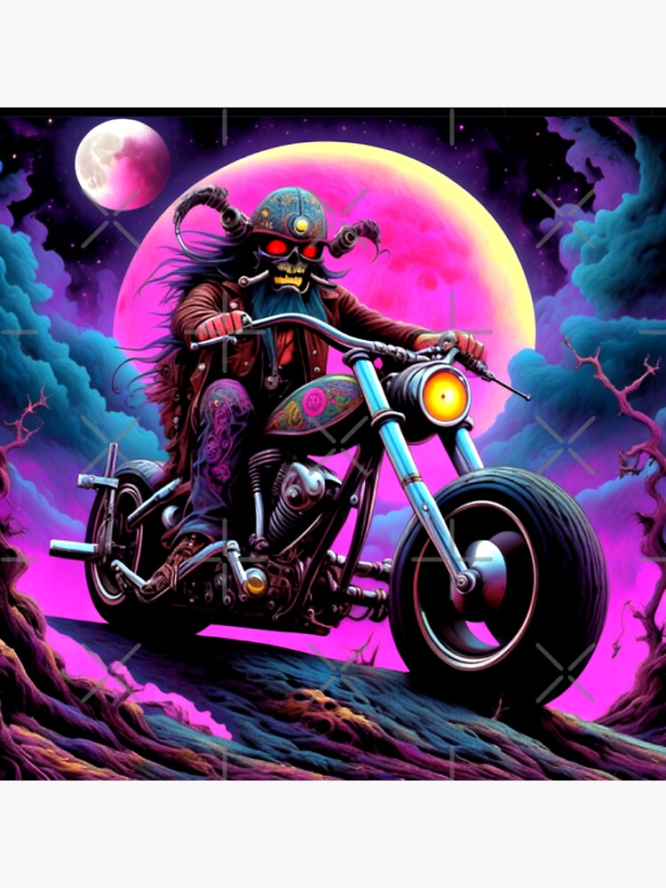 "Groovy Trippy Chopper Zombie Biker " Sticker for Sale by ...