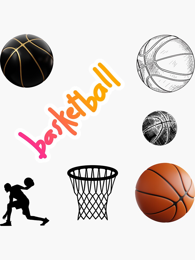 "Basketball Sticker Pack No.2" Sticker for Sale by ShamblesShirts ...