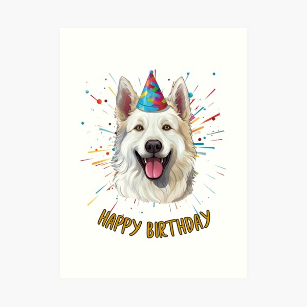 White German Shepherd Happy Birthday Wishing Sweet Guy Phife A Very