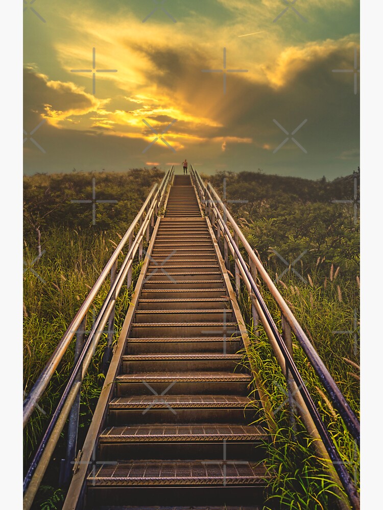 "Diamond Head Summit Stairs" Sticker for Sale by Alex Preiss | Redbubble