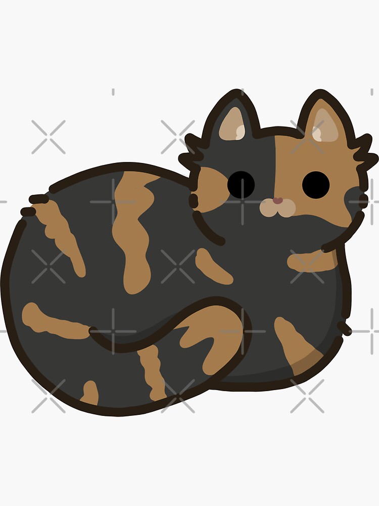 "Cute Tortoiseshell Cat Loaf" Sticker for Sale by Biszkompt | Redbubble