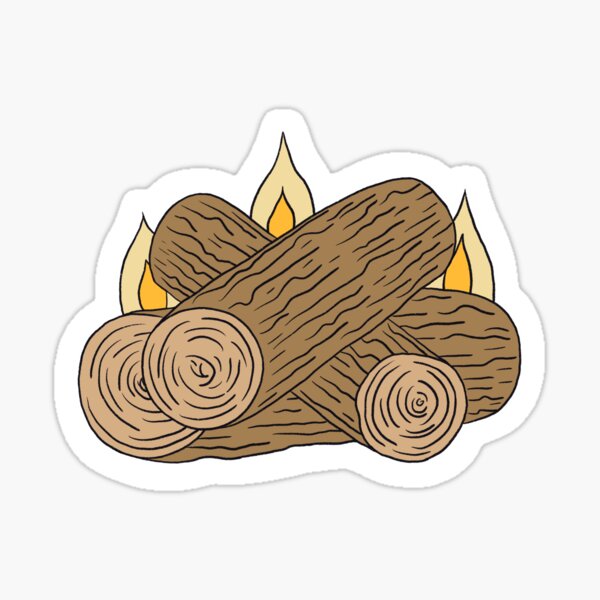 "Log fire" Sticker for Sale by niccidodson | Redbubble