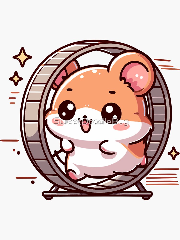 "Speed Hamster Go Speed Hamster Go!" Sticker for Sale by SweetDoodleBug ...