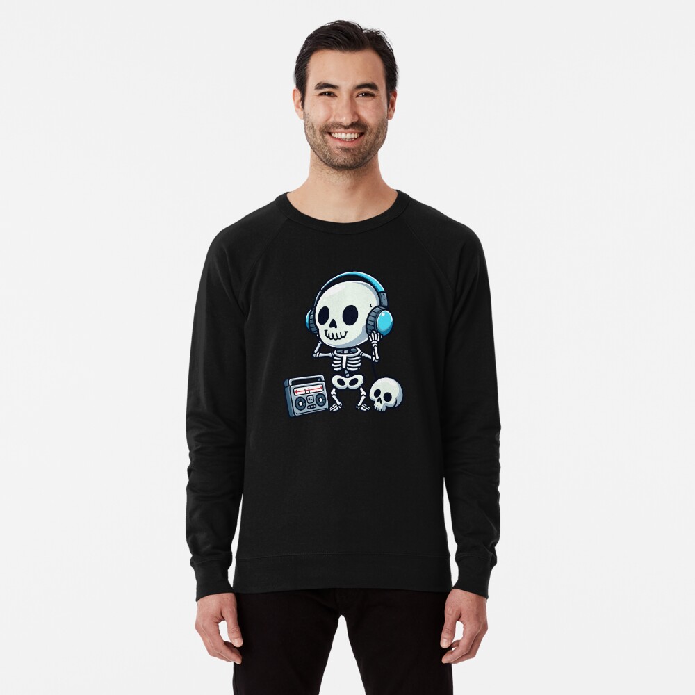 "Cute Skeleton Listening to Music - Adorable Musical Skeleton ...