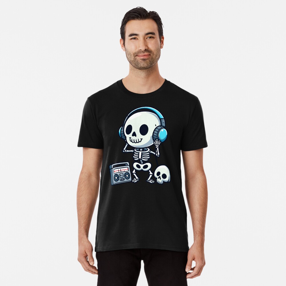 "Cute Skeleton Listening to Music - Adorable Musical Skeleton ...