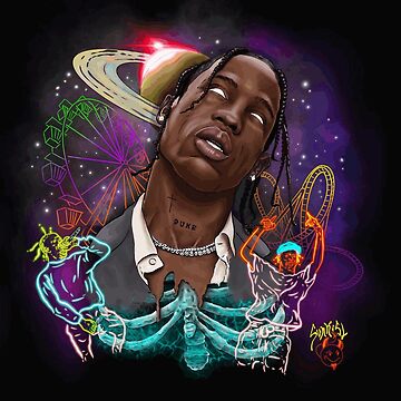"Travis Scott:Astroworld" Sticker for Sale by BubbleStreet | Redbubble