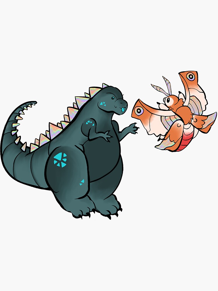 "Godzilla and Mothra" Sticker for Sale by CupOIsopod | Redbubble