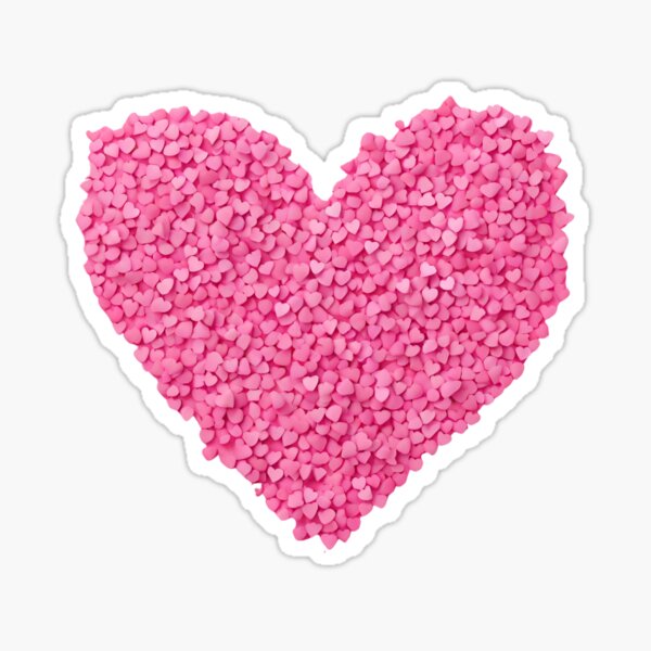 "pink heart " Sticker for Sale by Weknes | Redbubble