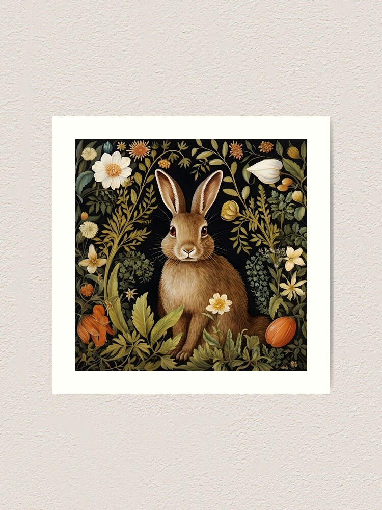 "Vintage Rabbit William Morris Style" Art Print for Sale by Marina3333 ...