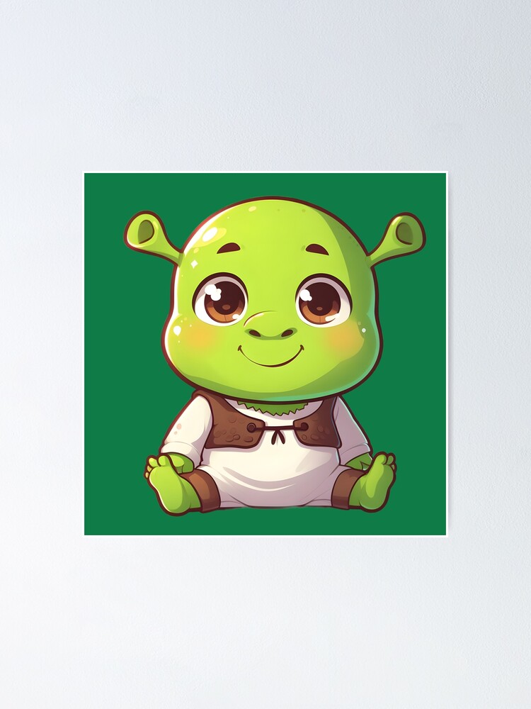 "Cute Baby Shrek" Poster for Sale by Delamoon | Redbubble