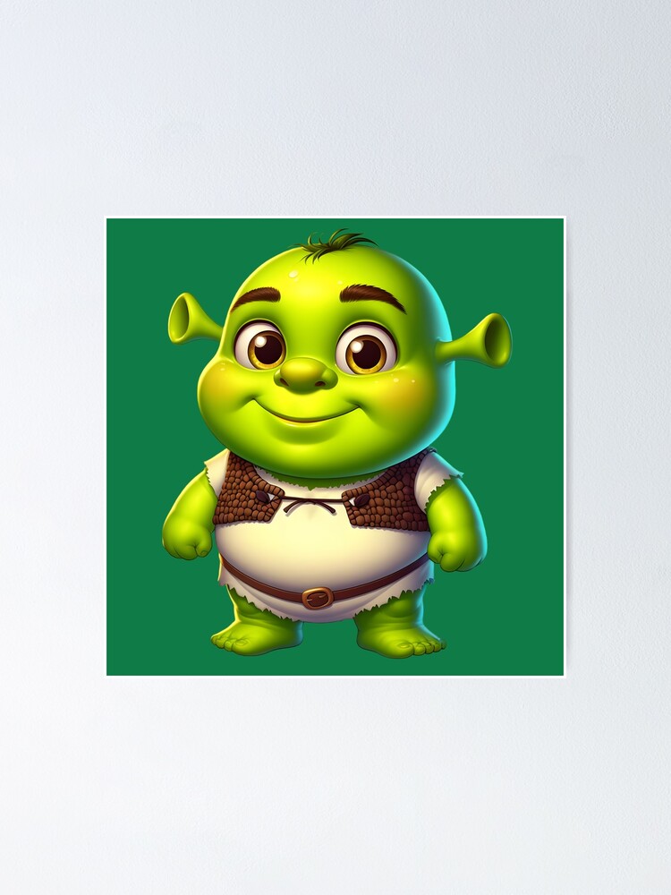 "Cute Baby Shrek" Poster for Sale by Delamoon | Redbubble