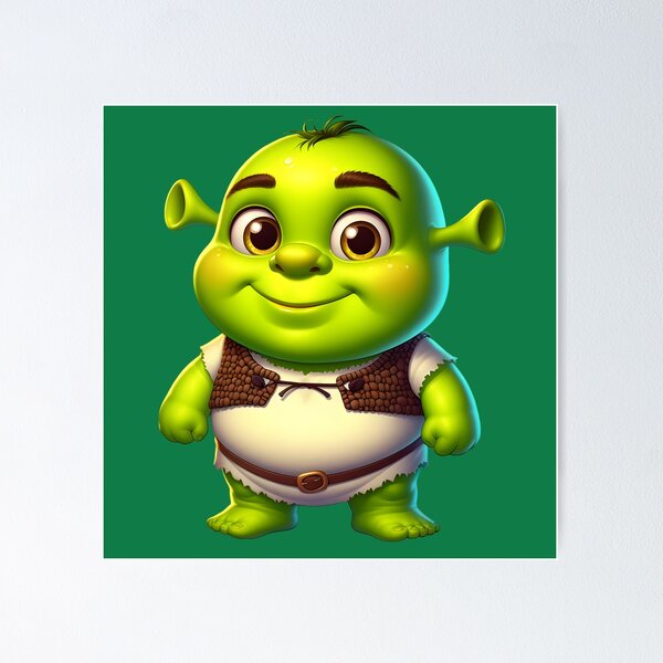 "Cute Baby Shrek" Poster for Sale by Delamoon | Redbubble
