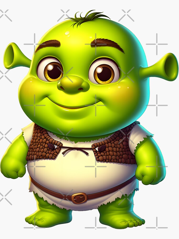 "Cute Baby Shrek" Sticker for Sale by Delamoon | Redbubble
