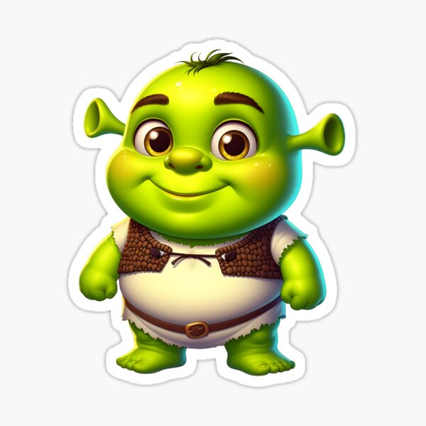 "Cute Baby Shrek" Sticker for Sale by Delamoon | Redbubble