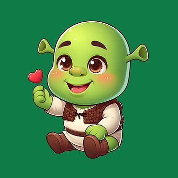 "Cute Baby Shrek" Sticker for Sale by Delamoon | Redbubble