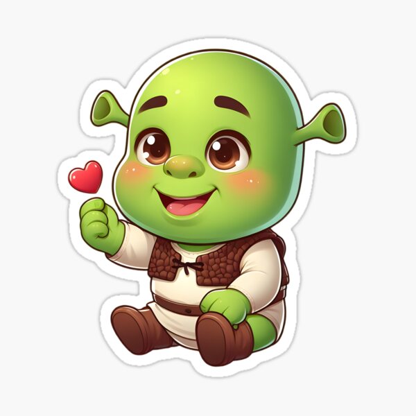 "Cute Baby Shrek" Sticker for Sale by Delamoon | Redbubble