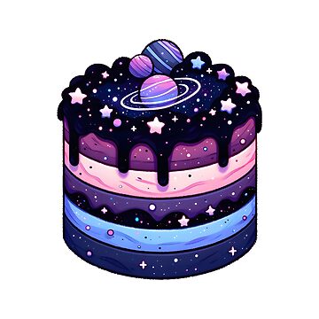 "Cosmic Celebration Layered Galaxy Cake" Sticker for Sale by ...