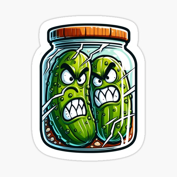 "Angry Jar of Pickles" Sticker for Sale by PogiKoi | Redbubble