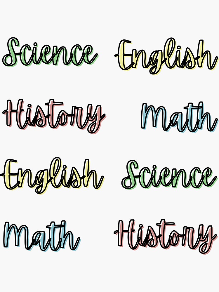 "Core Subject Sticker Pack for Planning" Sticker for Sale by ...